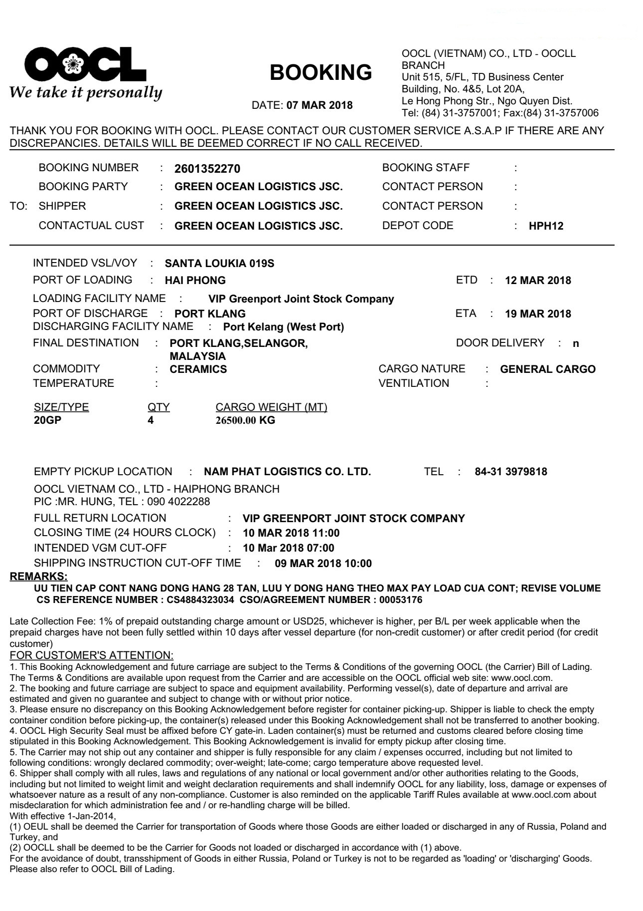 Tất tần tật về booking note khi vận chuyển quốc tế – Intersky